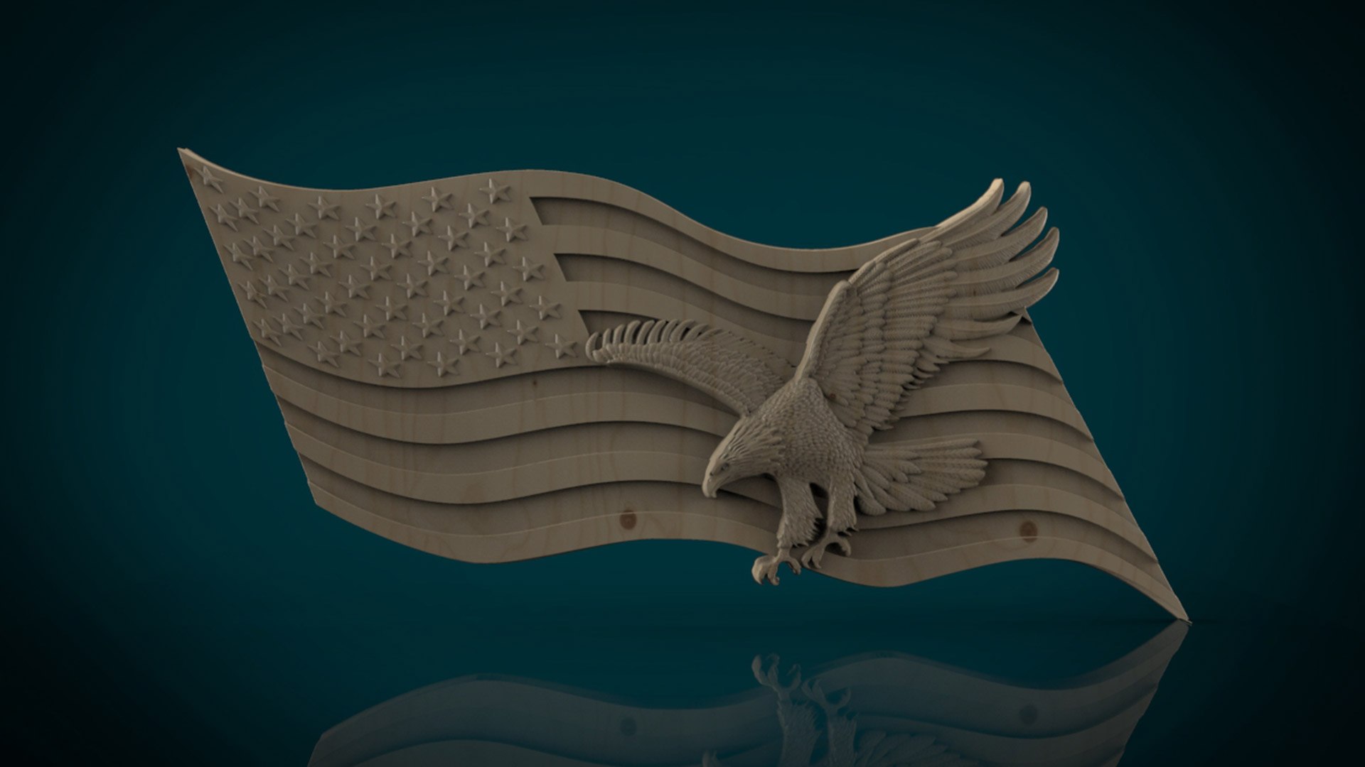 American Flag With Eagle 3D 3D Model - TurboSquid 2300022