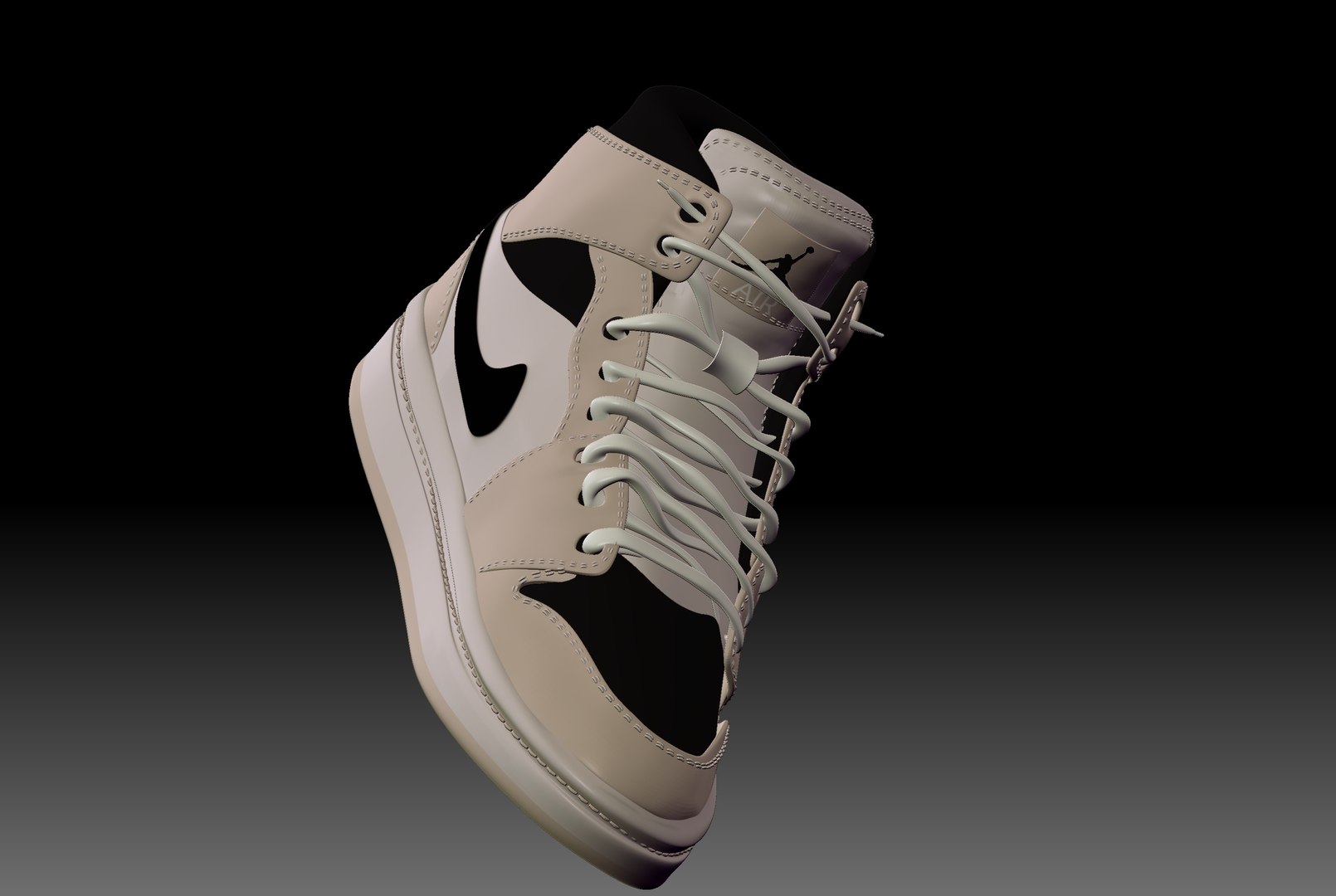 3D STYLIZED NIKE AIR JORDAN ONE MID BARELY ORANGE - TurboSquid 1982296