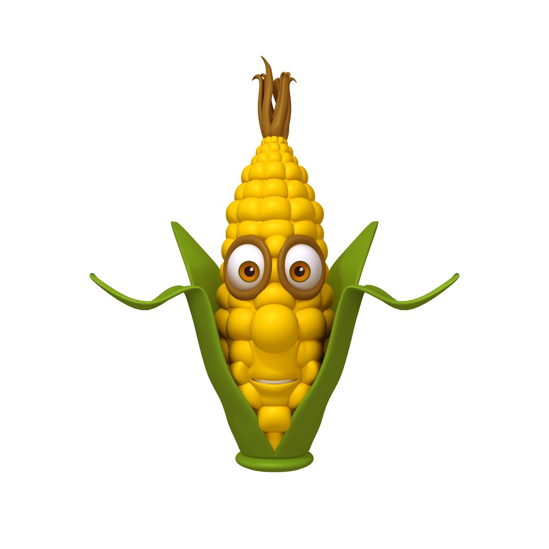 Corn cartoon 3D model - TurboSquid 1645168