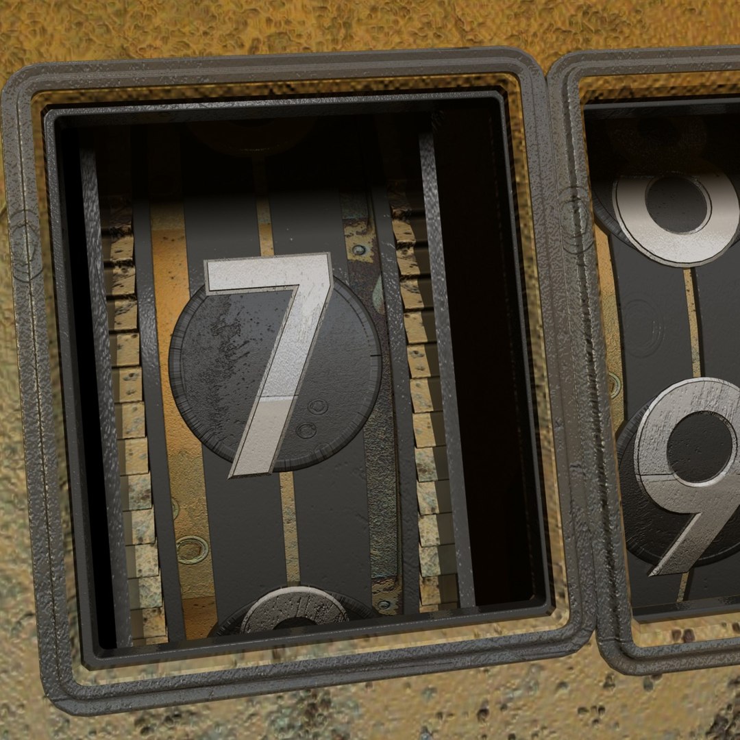3d C4d Rusted Metal Rotary Counter