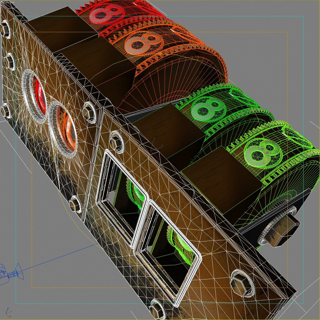 3d C4d Rusted Metal Rotary Counter
