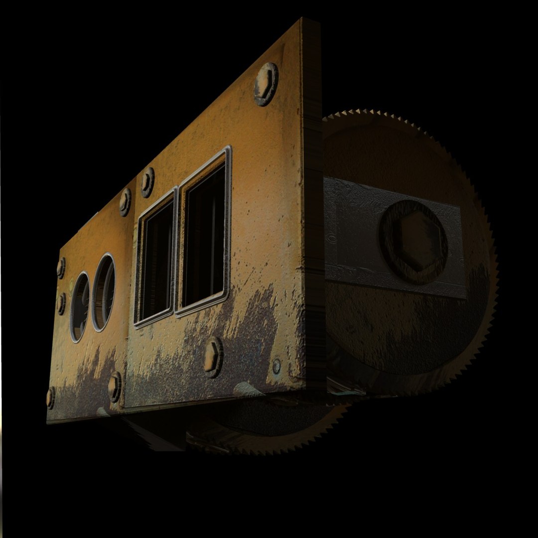 3d C4d Rusted Metal Rotary Counter