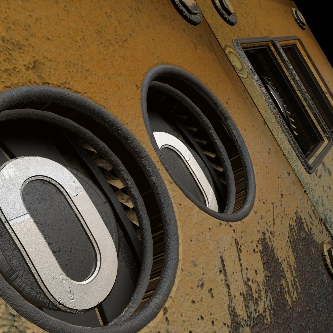 3d C4d Rusted Metal Rotary Counter