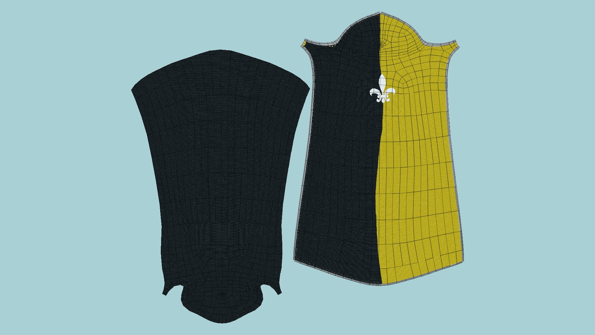 3D Medieval Cloak A07 Yellow Black - Fantasy Character Design ...