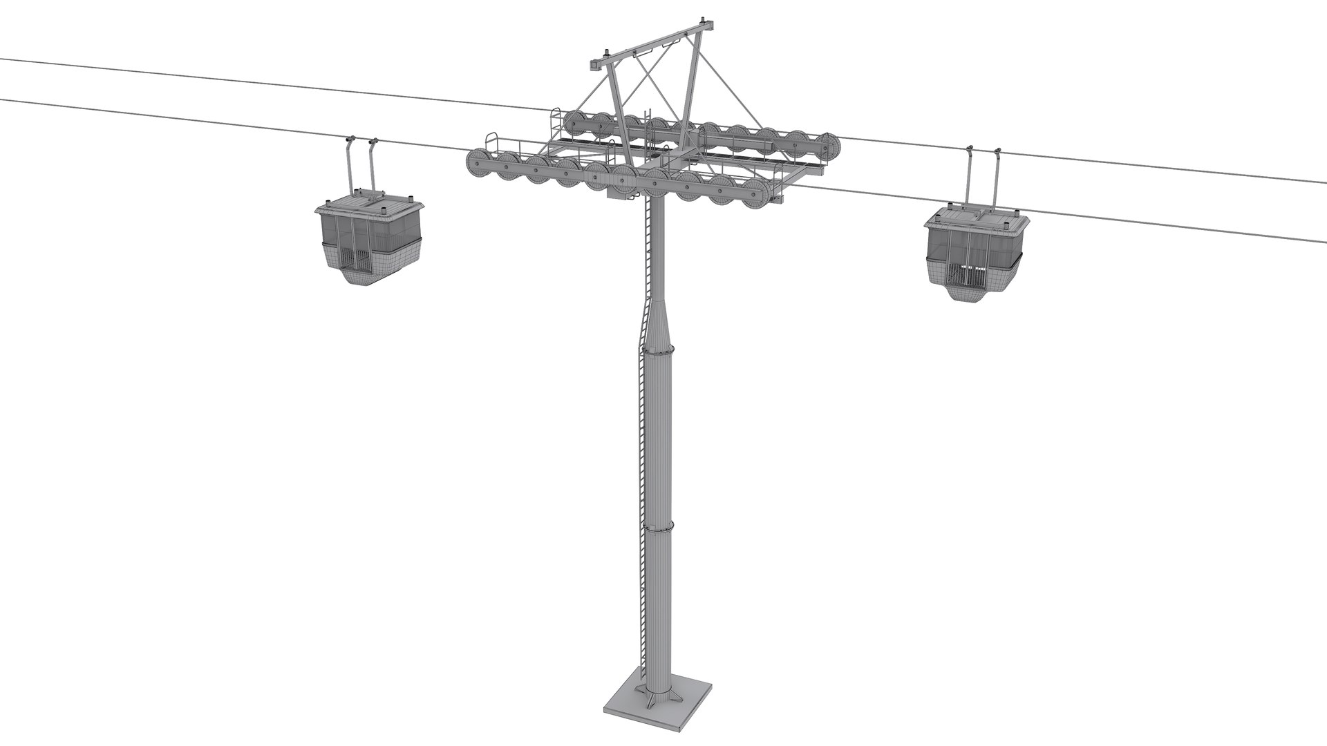 Cableway System 3D Model - TurboSquid 2205636