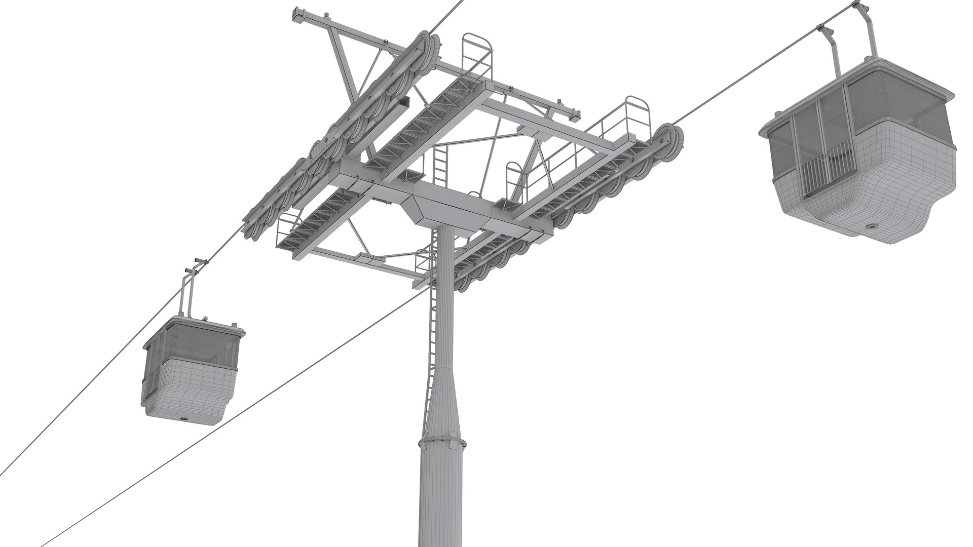 Cableway System 3D Model - TurboSquid 2205636