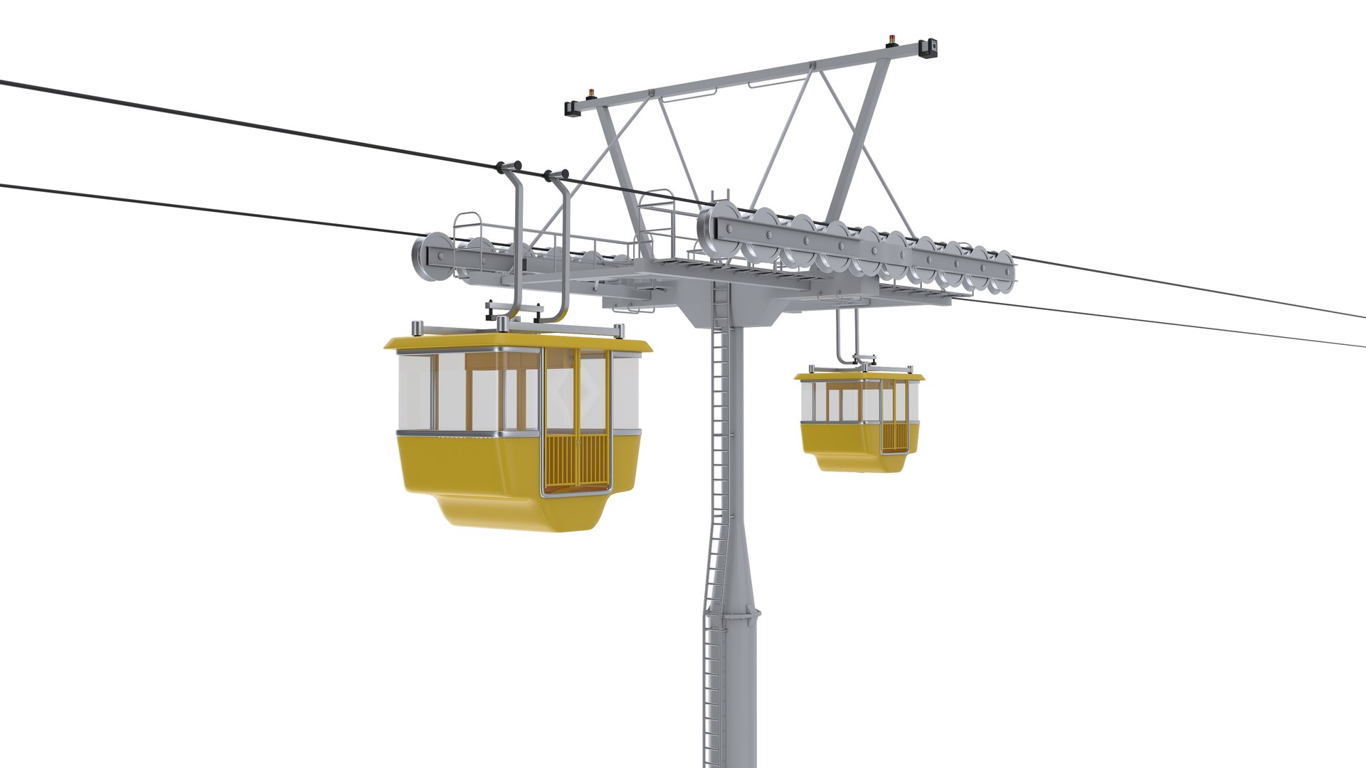 Cableway System 3D Model - TurboSquid 2205636