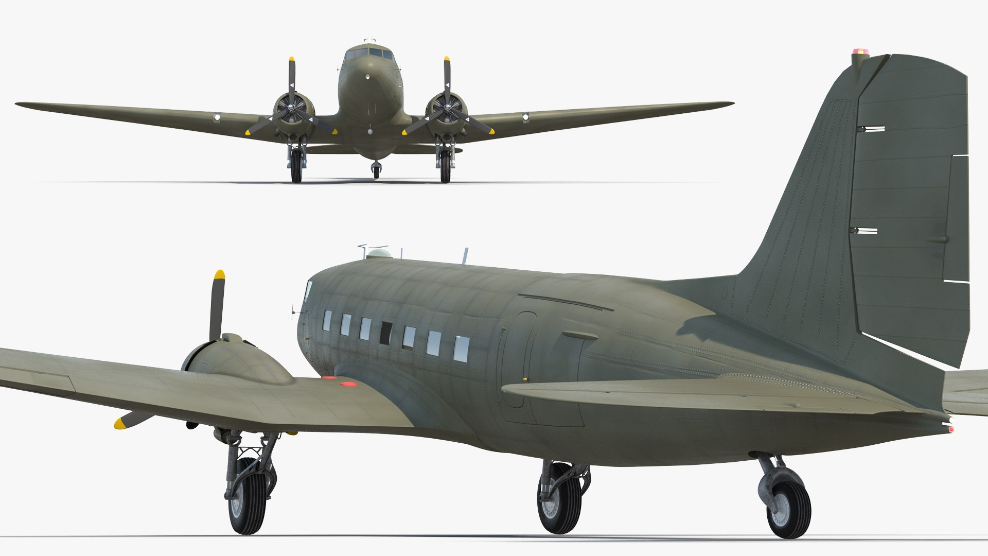 Vintage Military Cargo Plane 3D Model - TurboSquid 1601688