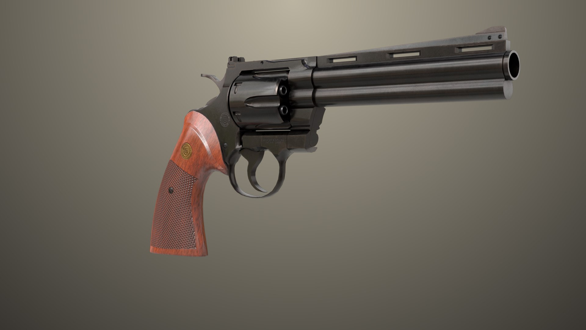 3D Revolver 05 Black Colt Python All PBR Unity UE Textures - TurboSquid 2175478