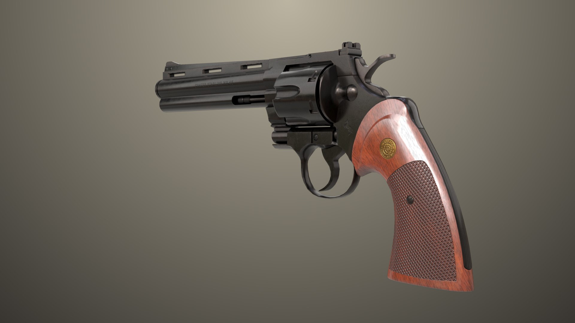 3D Revolver 05 Black Colt Python All PBR Unity UE Textures - TurboSquid ...