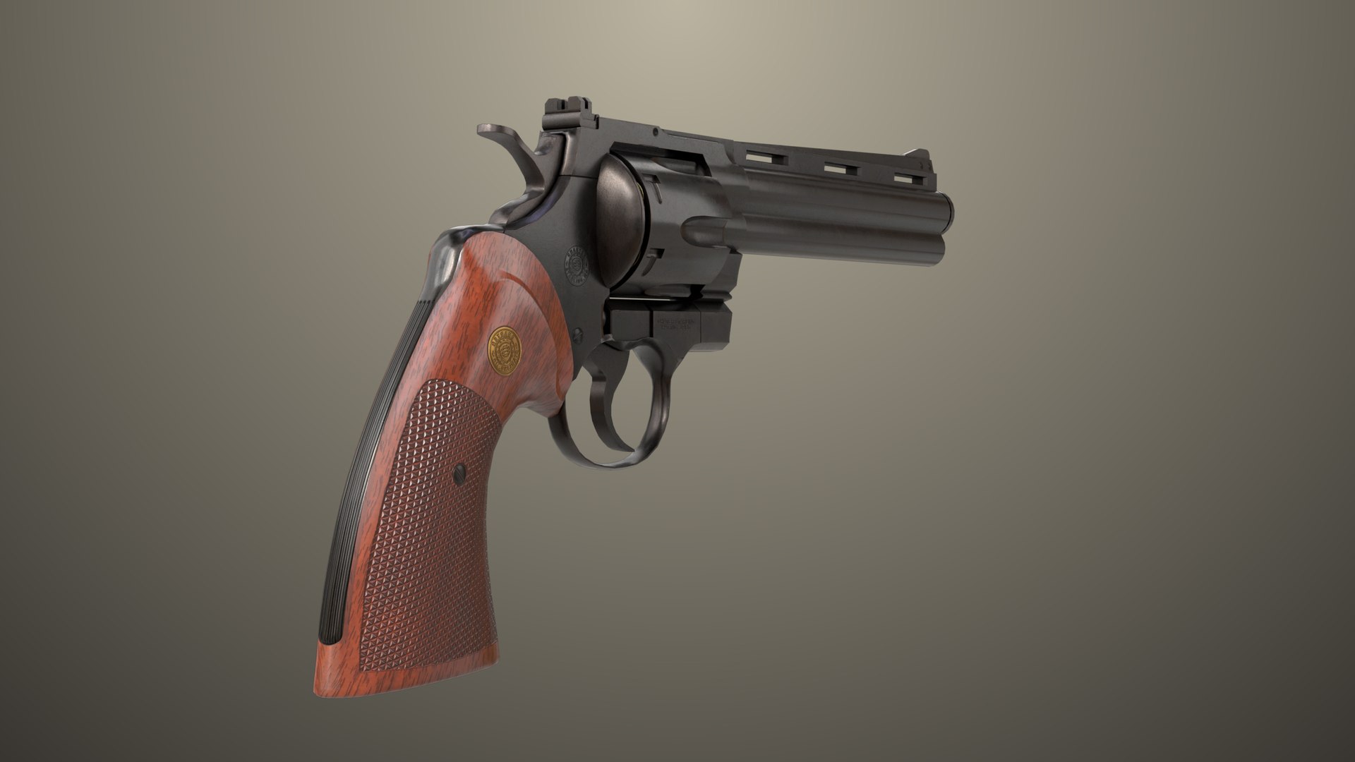 3D Revolver 05 Black Colt Python All PBR Unity UE Textures - TurboSquid ...