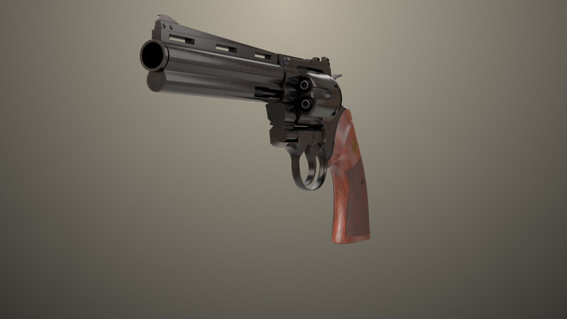 3D Revolver 05 Black Colt Python All PBR Unity UE Textures - TurboSquid ...