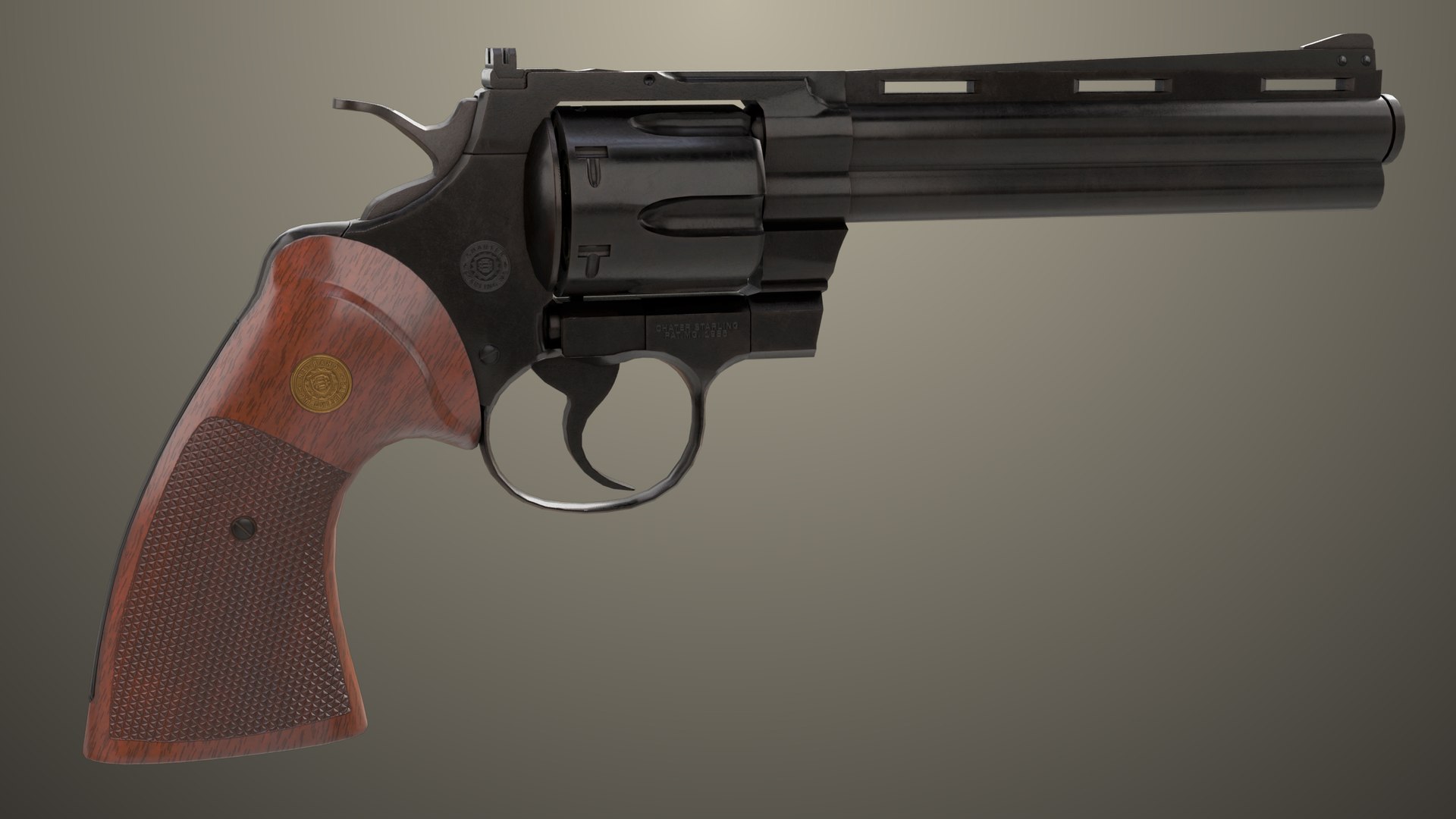 3D Revolver 05 Black Colt Python All PBR Unity UE Textures - TurboSquid ...