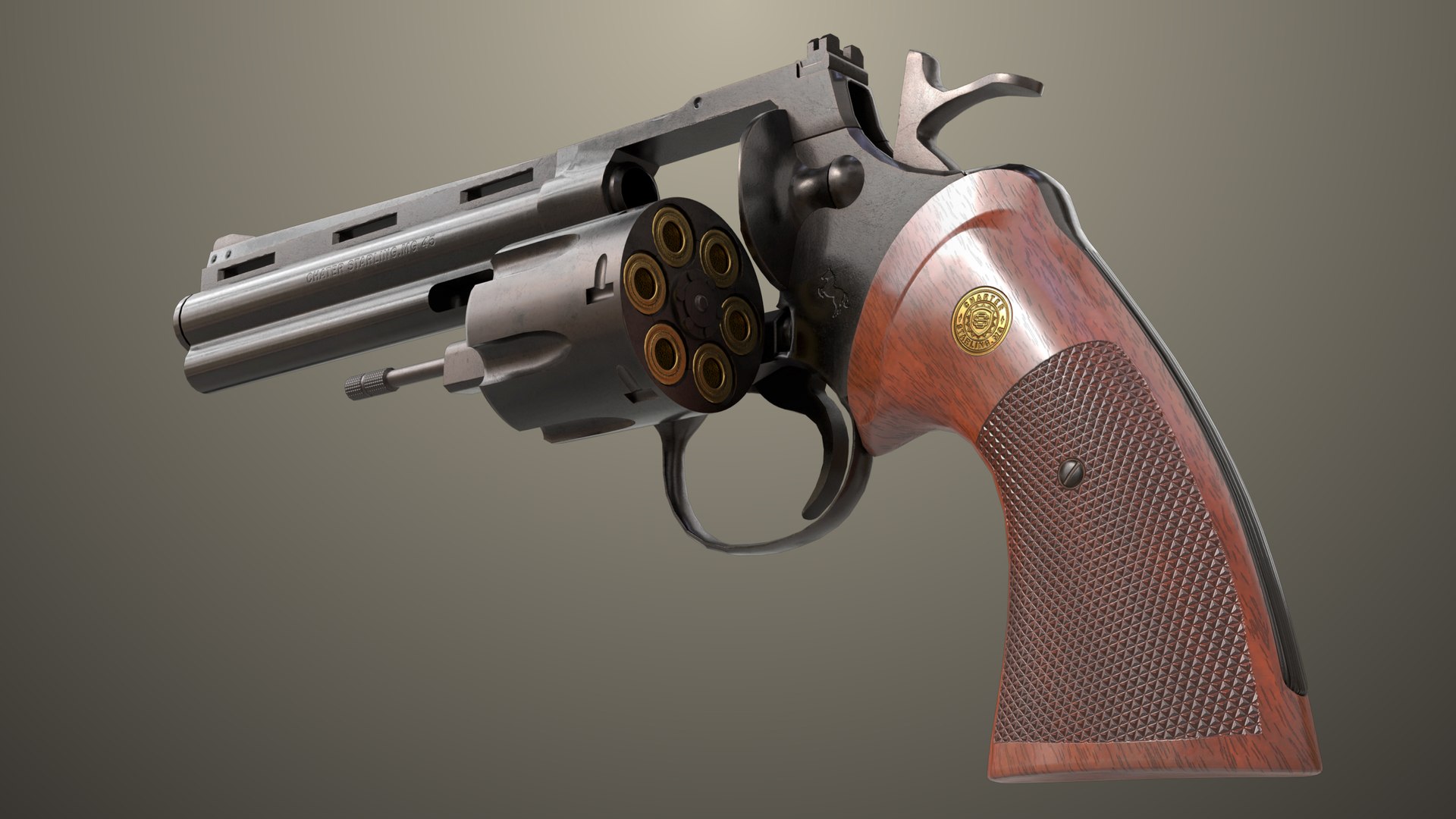 3D Revolver 05 Black Colt Python All PBR Unity UE Textures - TurboSquid ...