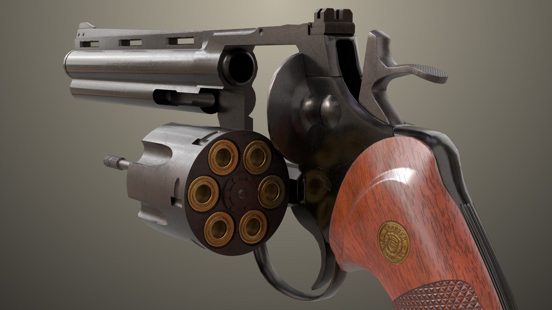 3D Revolver 05 Black Colt Python All PBR Unity UE Textures - TurboSquid ...