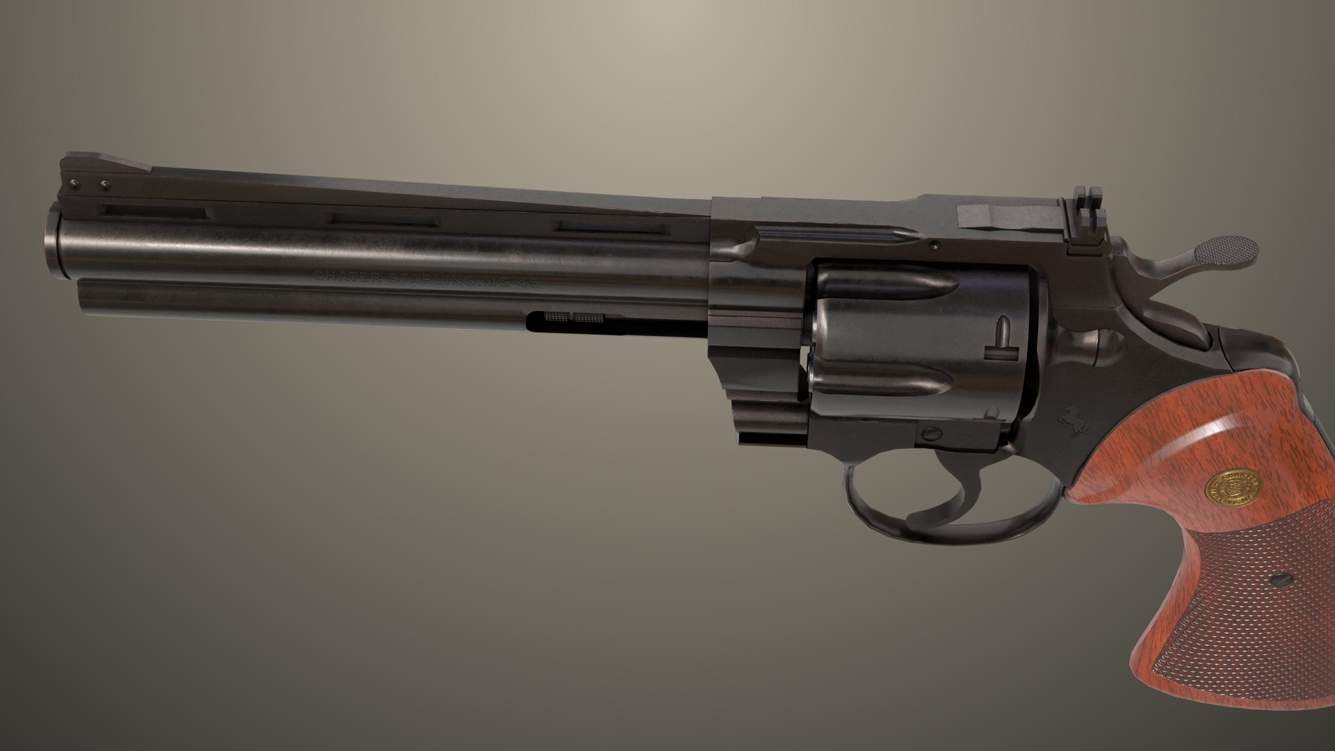 3D Revolver 05 Black Colt Python All PBR Unity UE Textures - TurboSquid ...