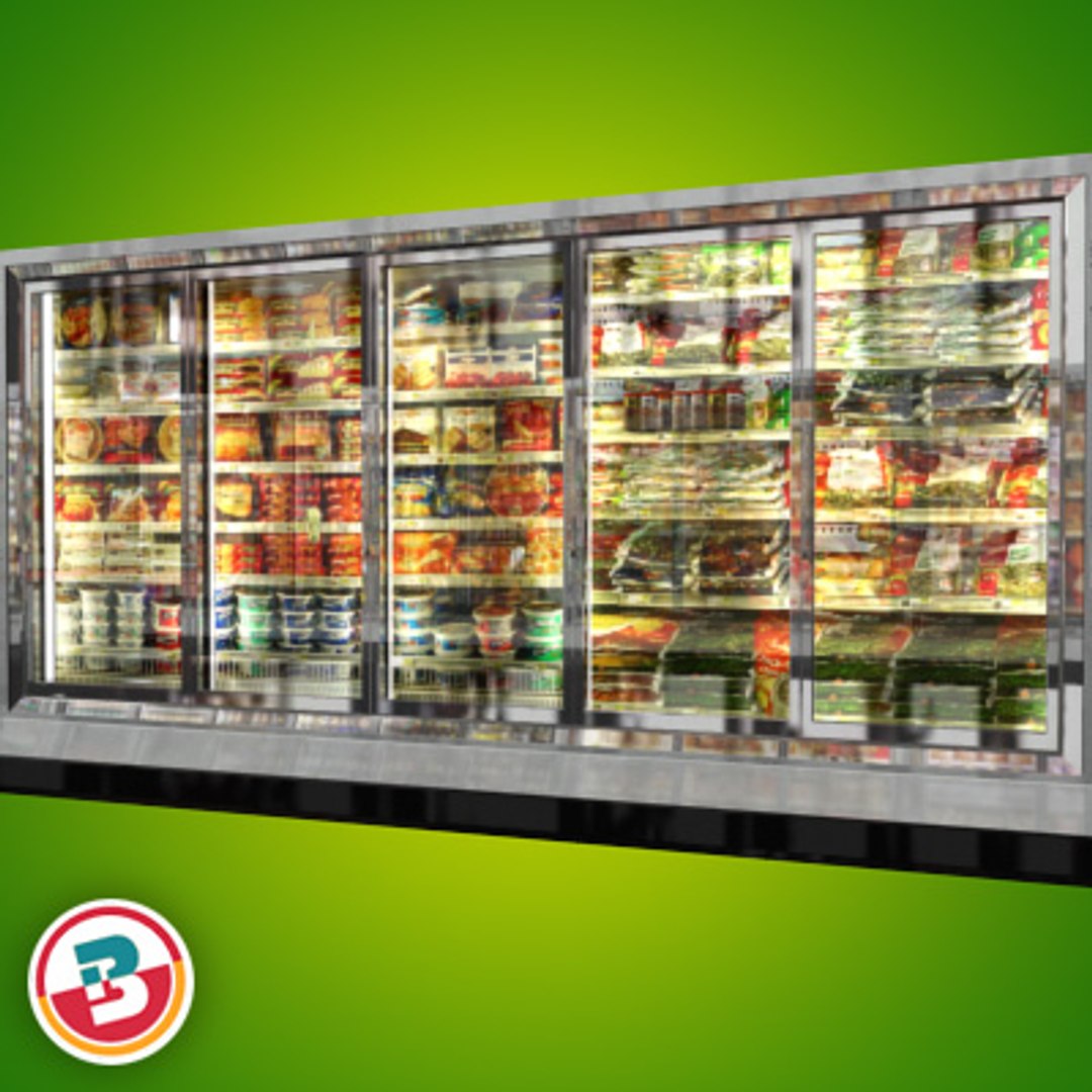 3d model grocery store freezer aisle