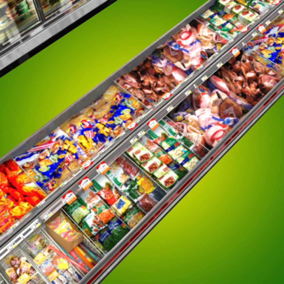 3d model grocery store freezer aisle