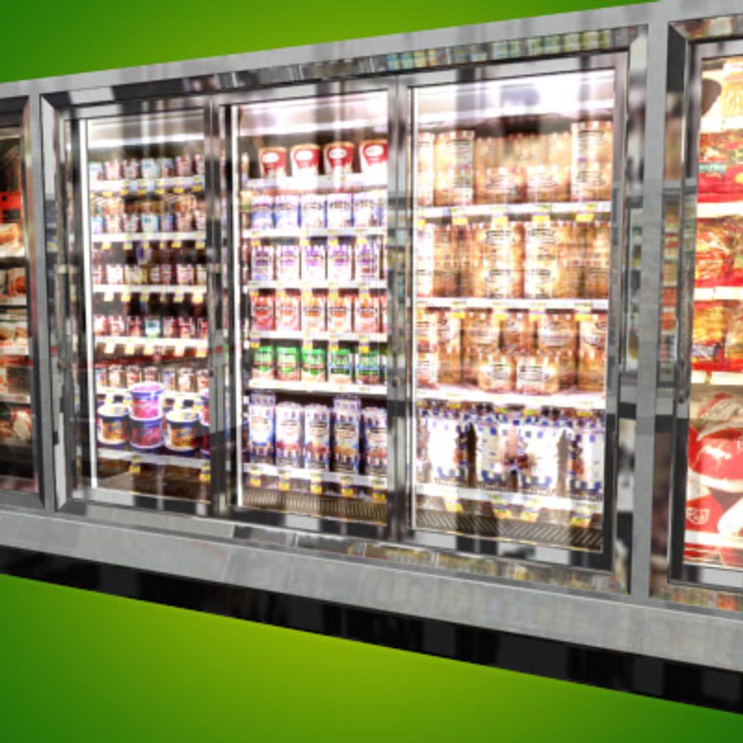 3d model grocery store freezer aisle