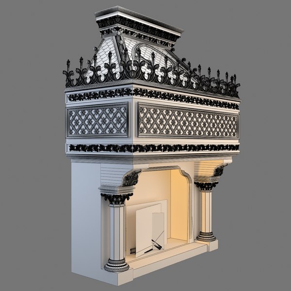 fireplace cnc decoration 3d max