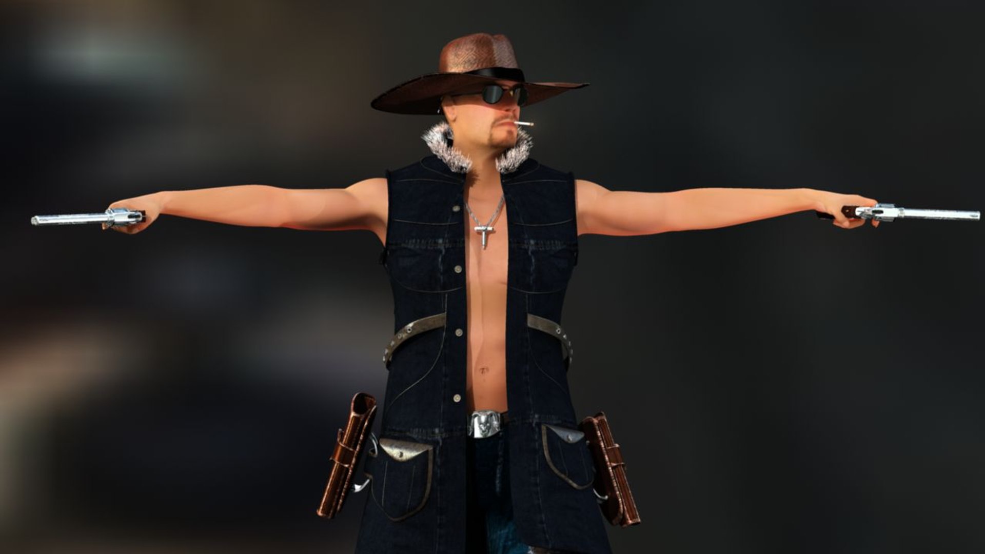 3d Cowboy Man Model