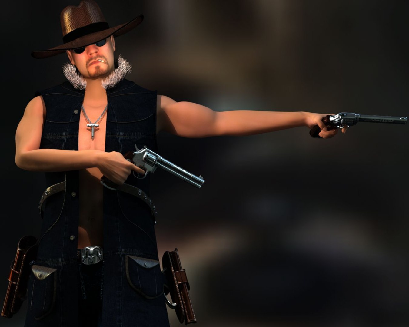 3d Cowboy Man Model