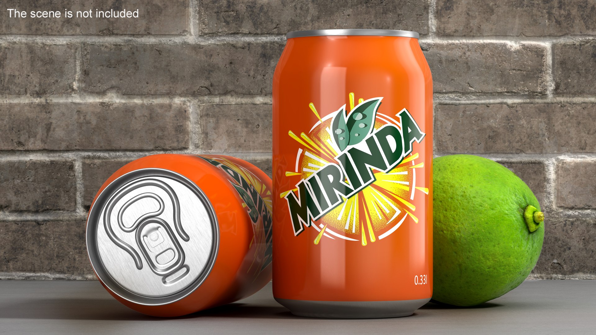 Mirinda Orange 033L Can 3D - TurboSquid 2198601