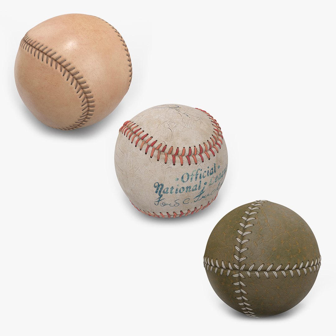 Vintage Baseball Balls Collection model - TurboSquid 2087401