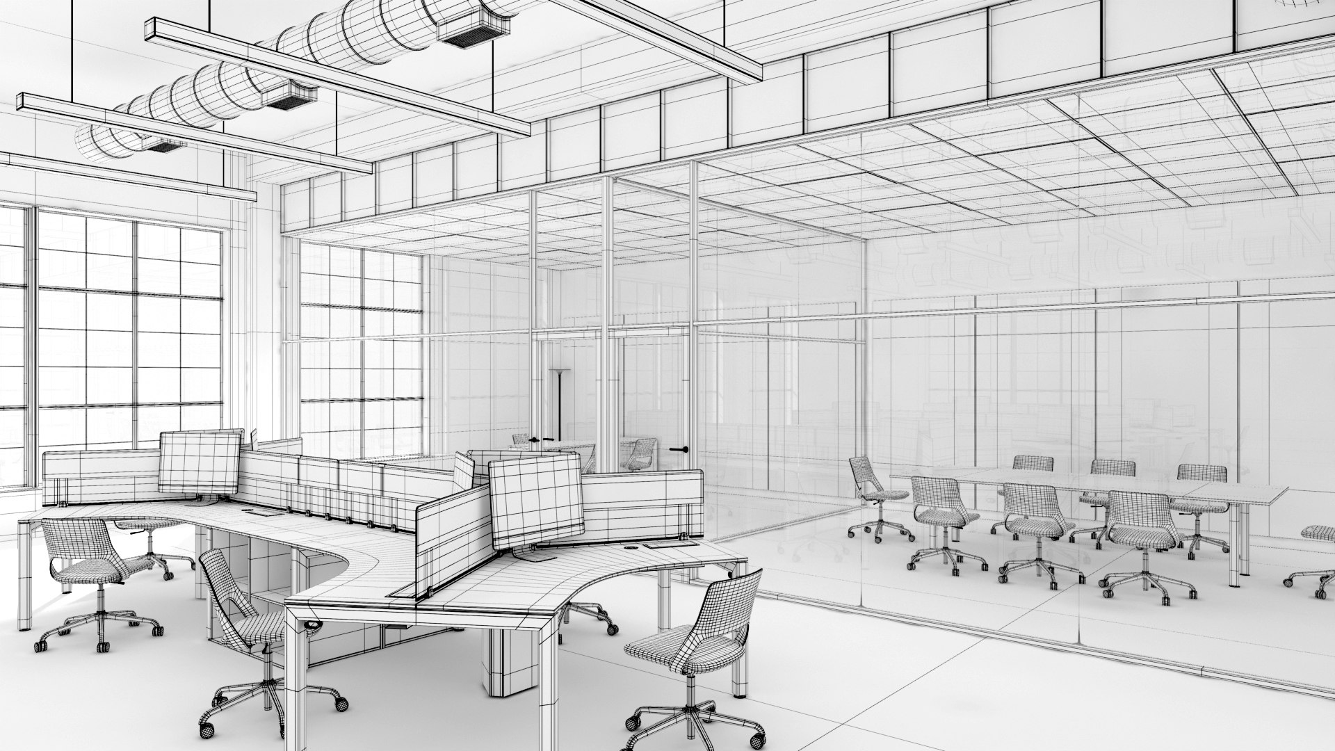 Office Interior 01 3D Model - TurboSquid 2150007