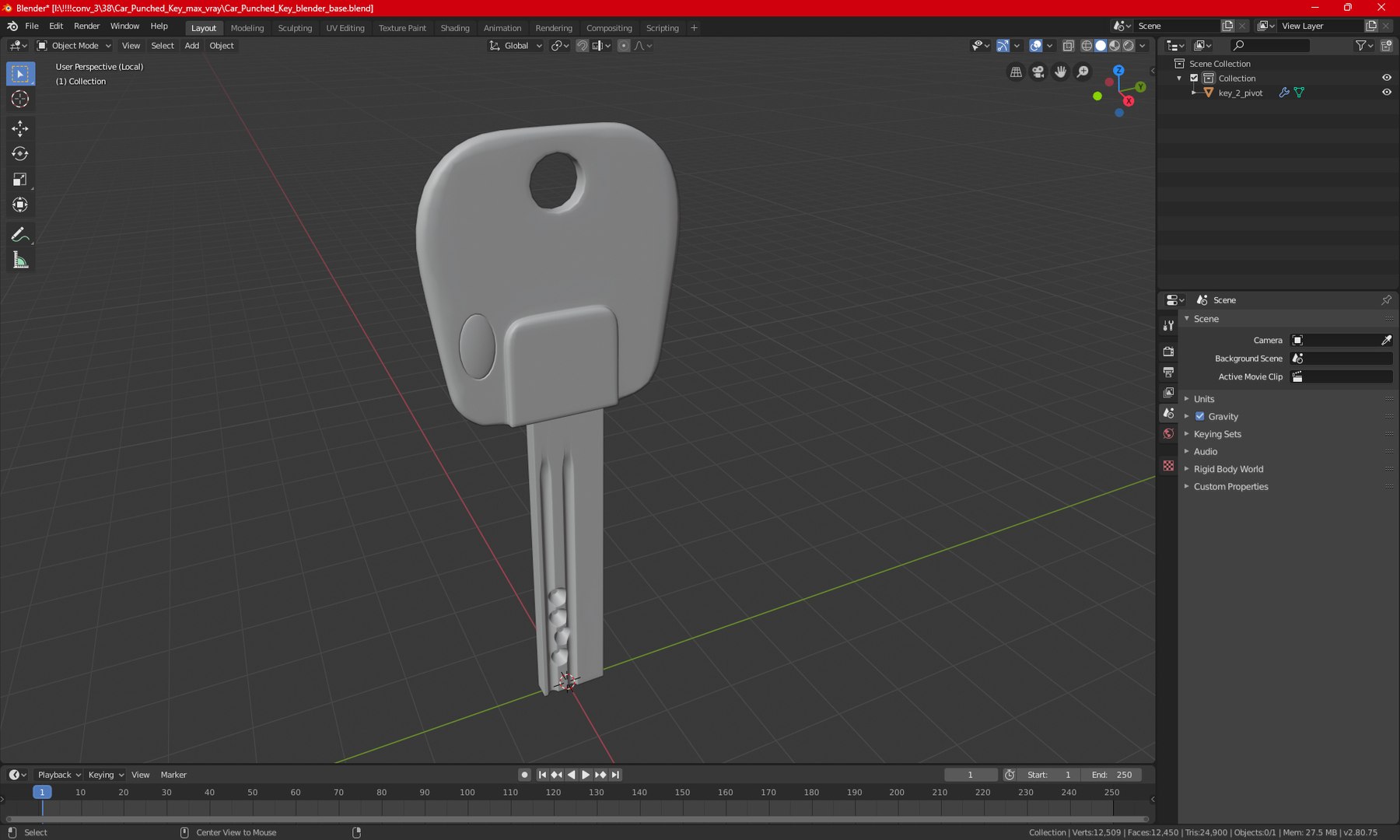 3D Car Punched Key Model - TurboSquid 2222207