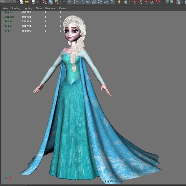 elsa princess frozen 3d obj