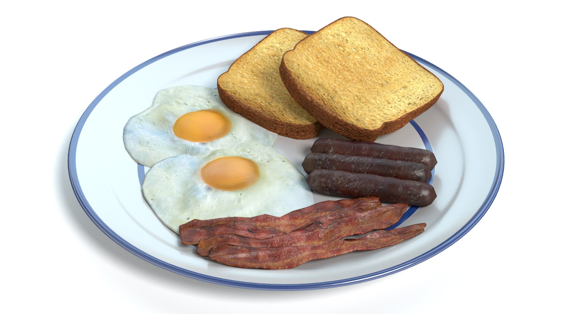 3d Plate Breakfast Model