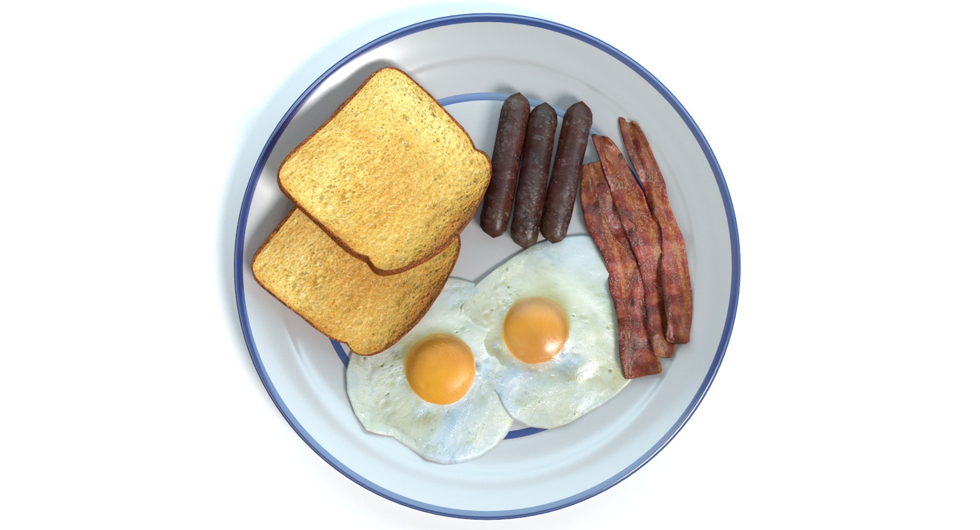 3d Plate Breakfast Model