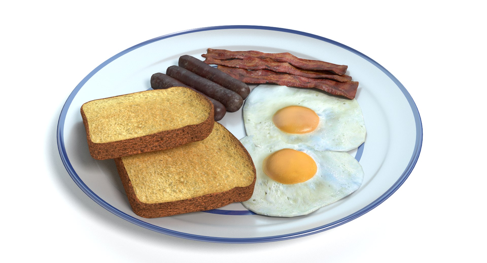 3d Plate Breakfast Model