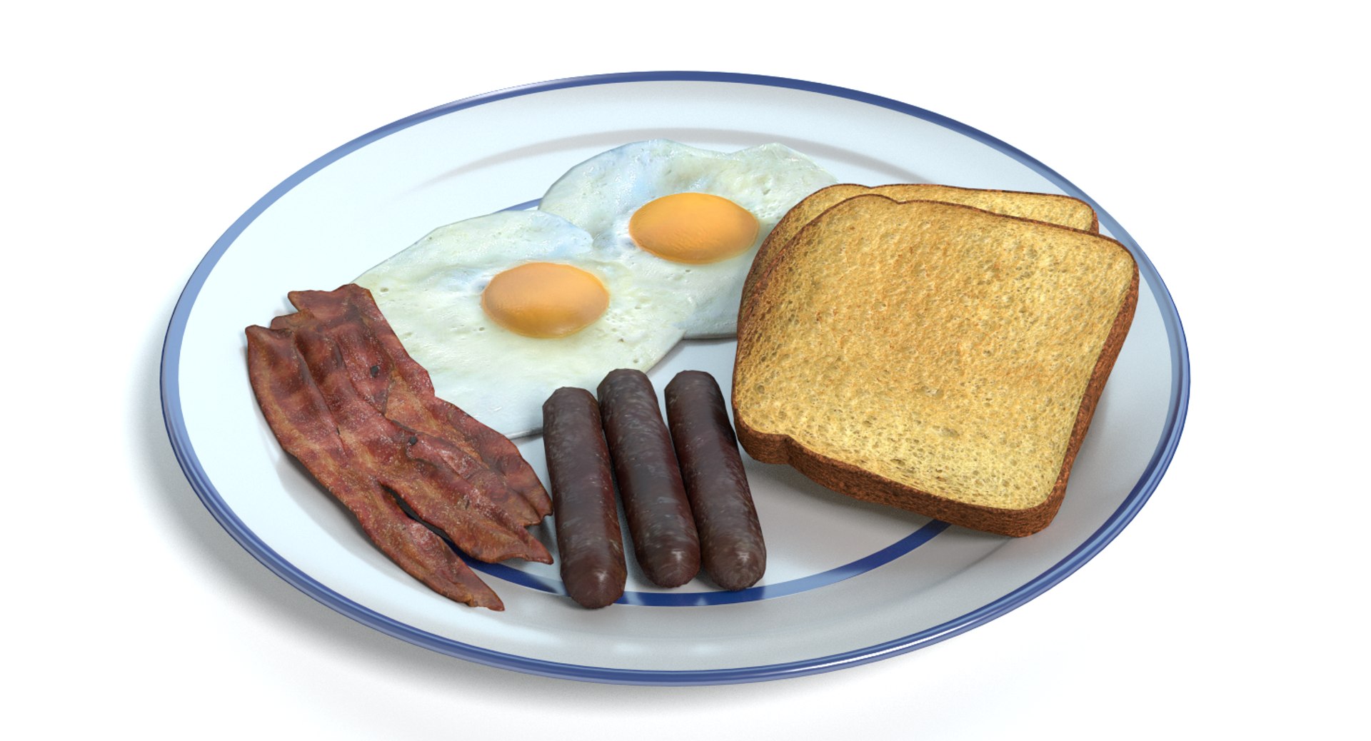 3d Plate Breakfast Model