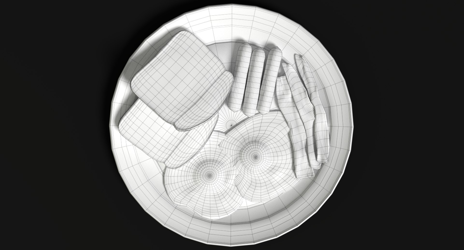 3d Plate Breakfast Model