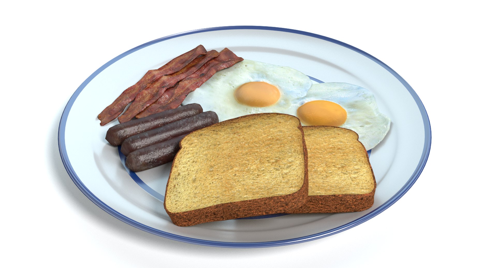 3d Plate Breakfast Model