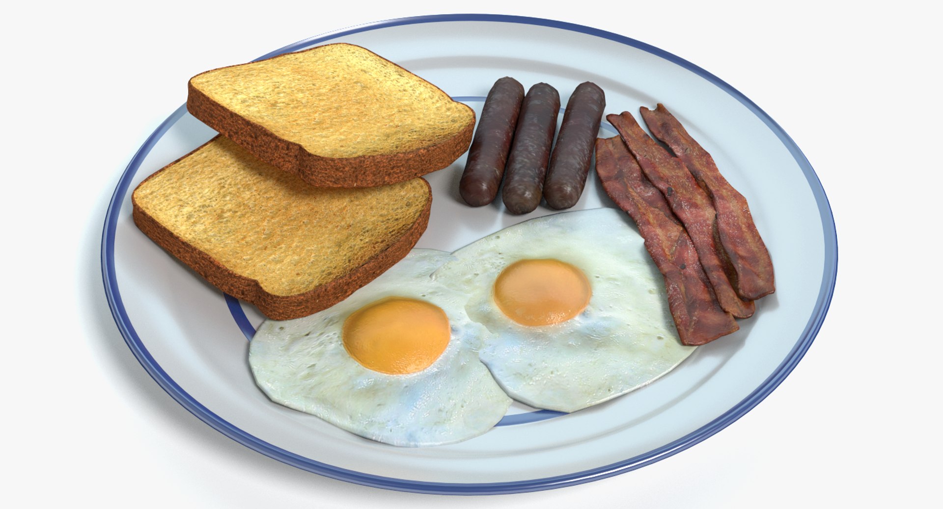 3d Plate Breakfast Model