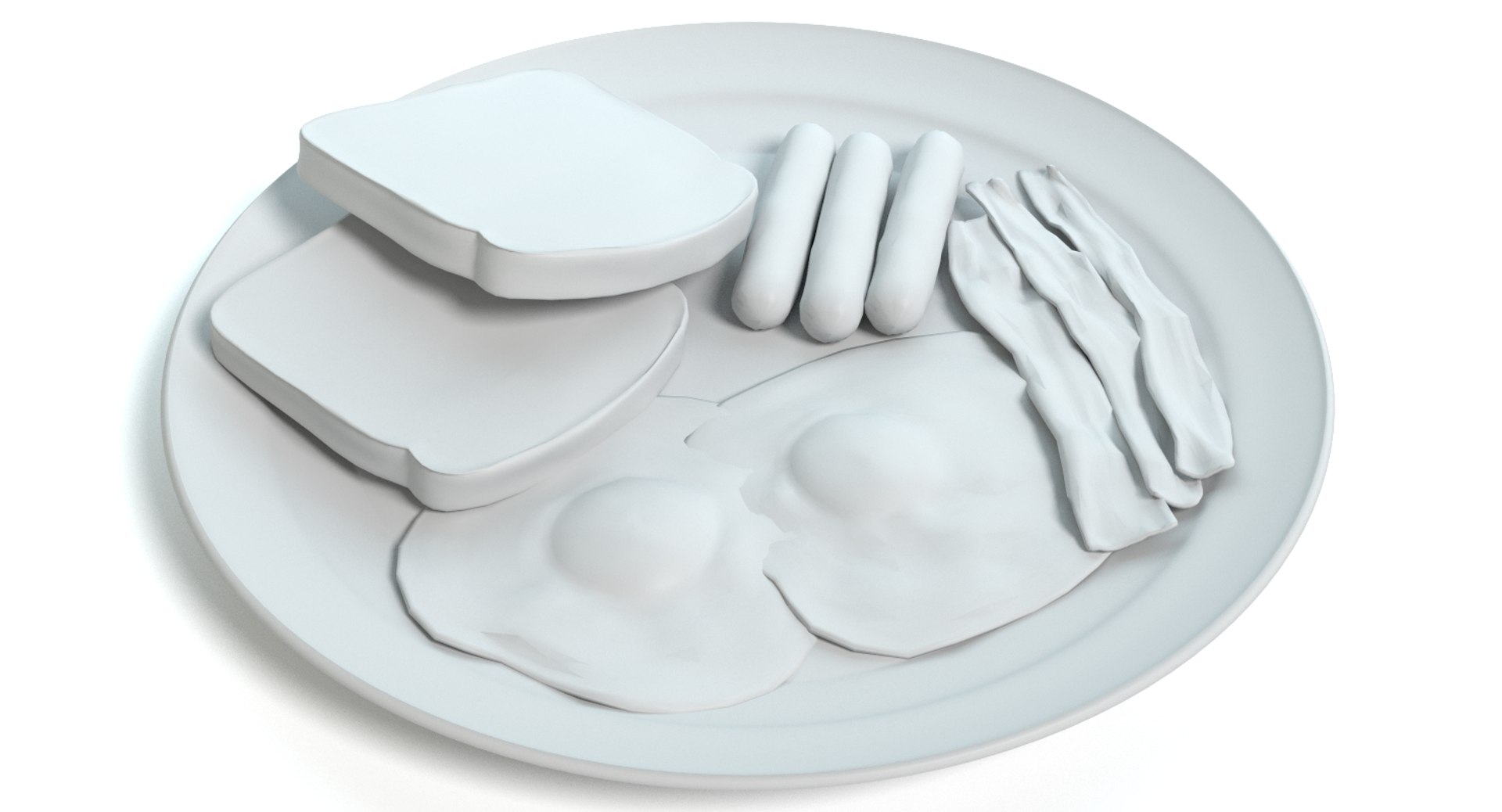 3d Plate Breakfast Model