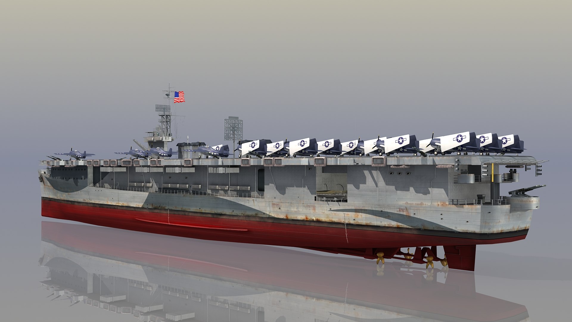 3D Model USS Princeton CVL-23 Independence-class Aircraft Carrier ...