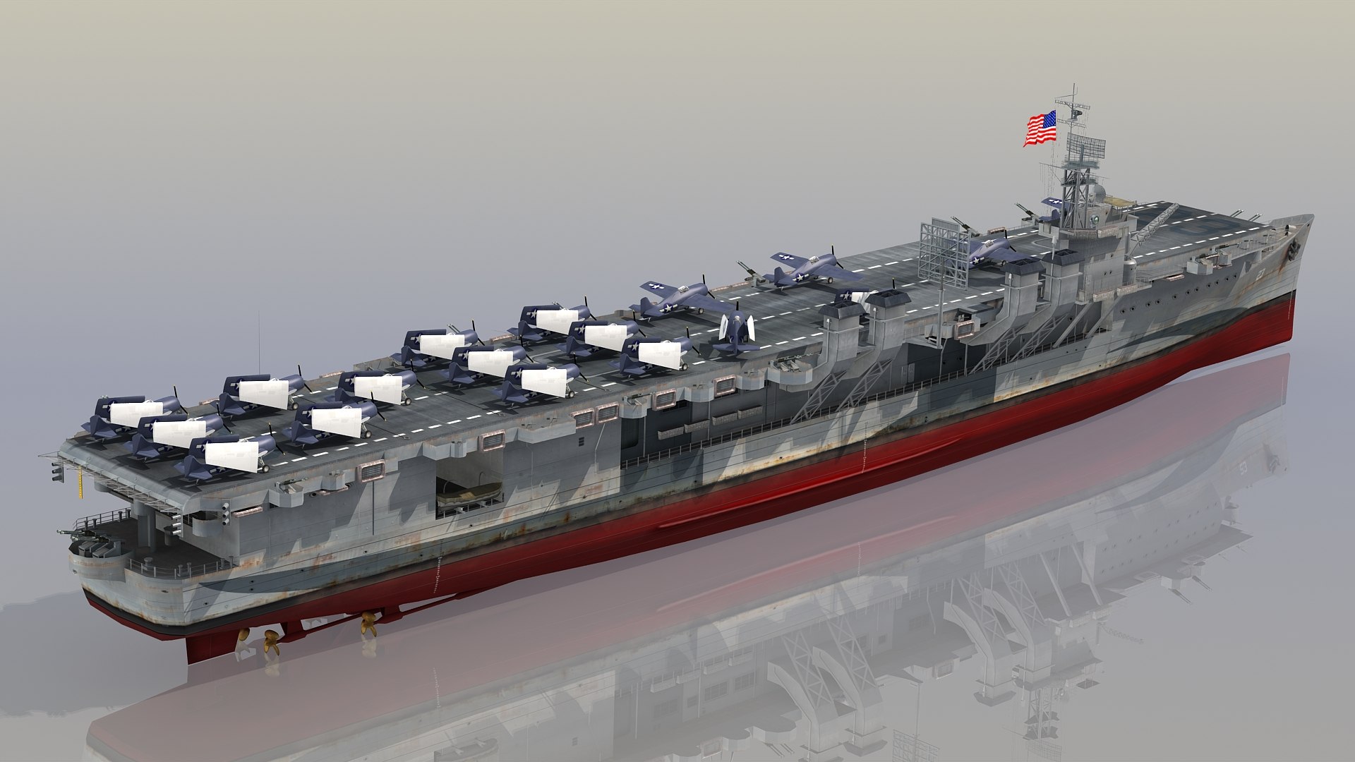 3D Model USS Princeton CVL-23 Independence-class Aircraft Carrier ...