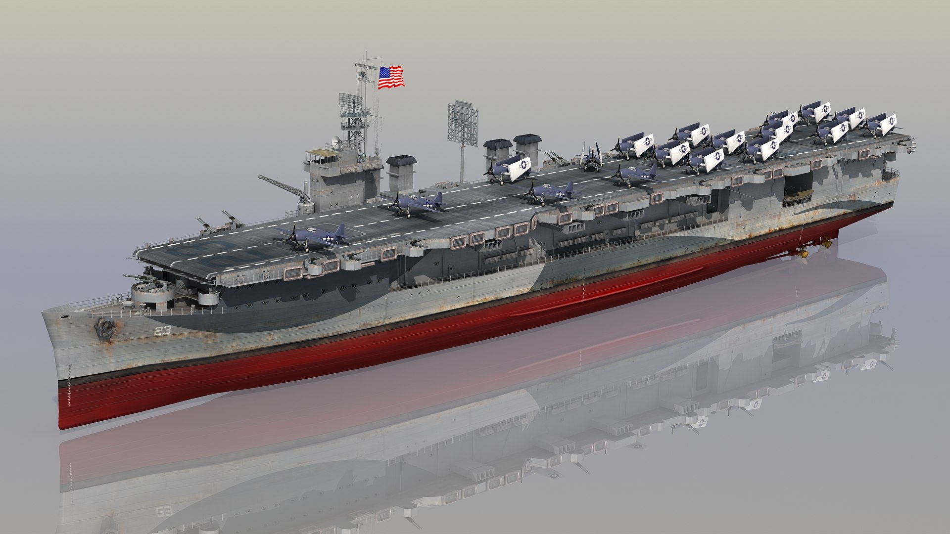 3D model USS Princeton CVL-23 Independence-class aircraft carrier ...