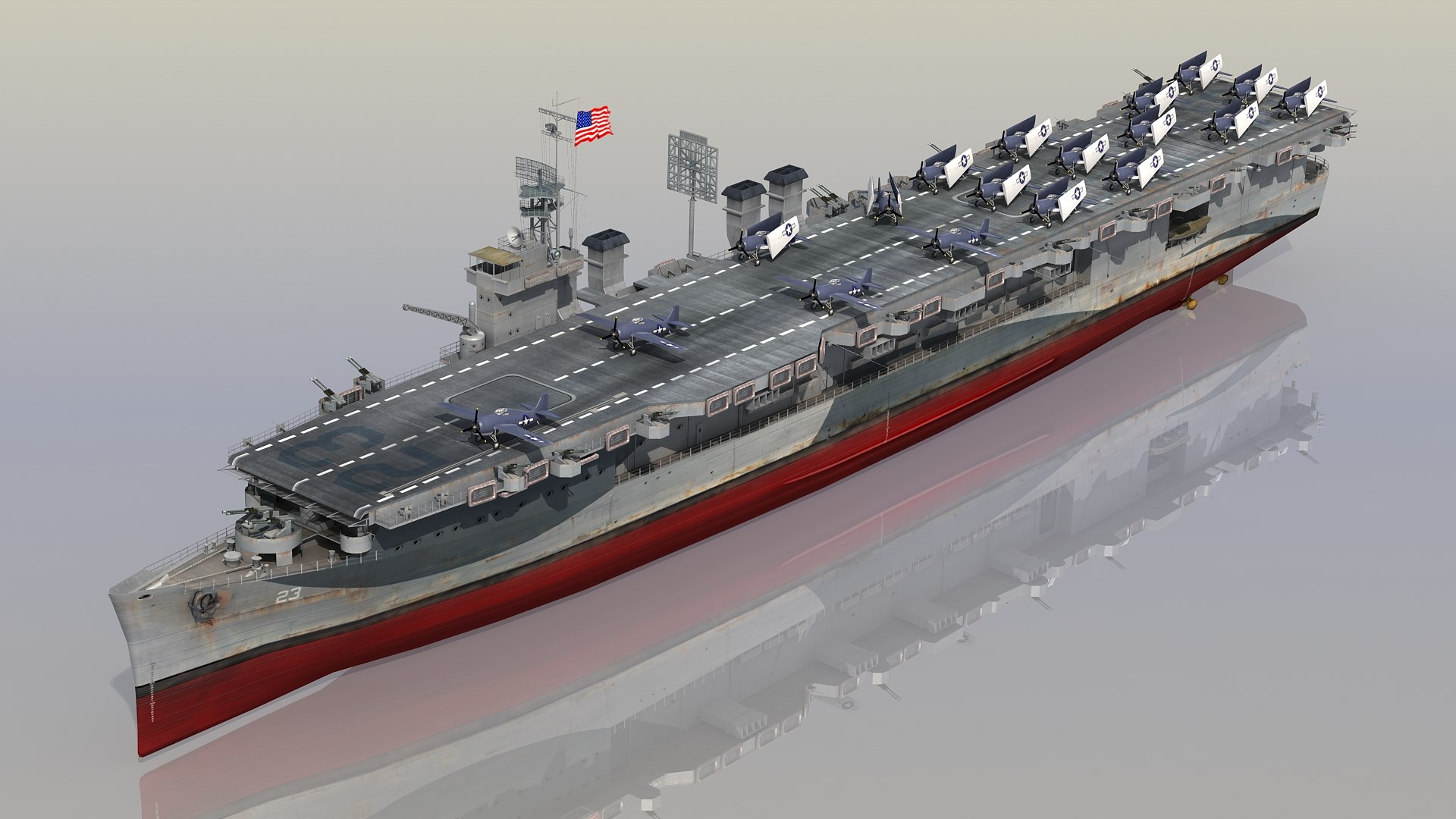 3D model USS Princeton CVL-23 Independence-class aircraft carrier ...