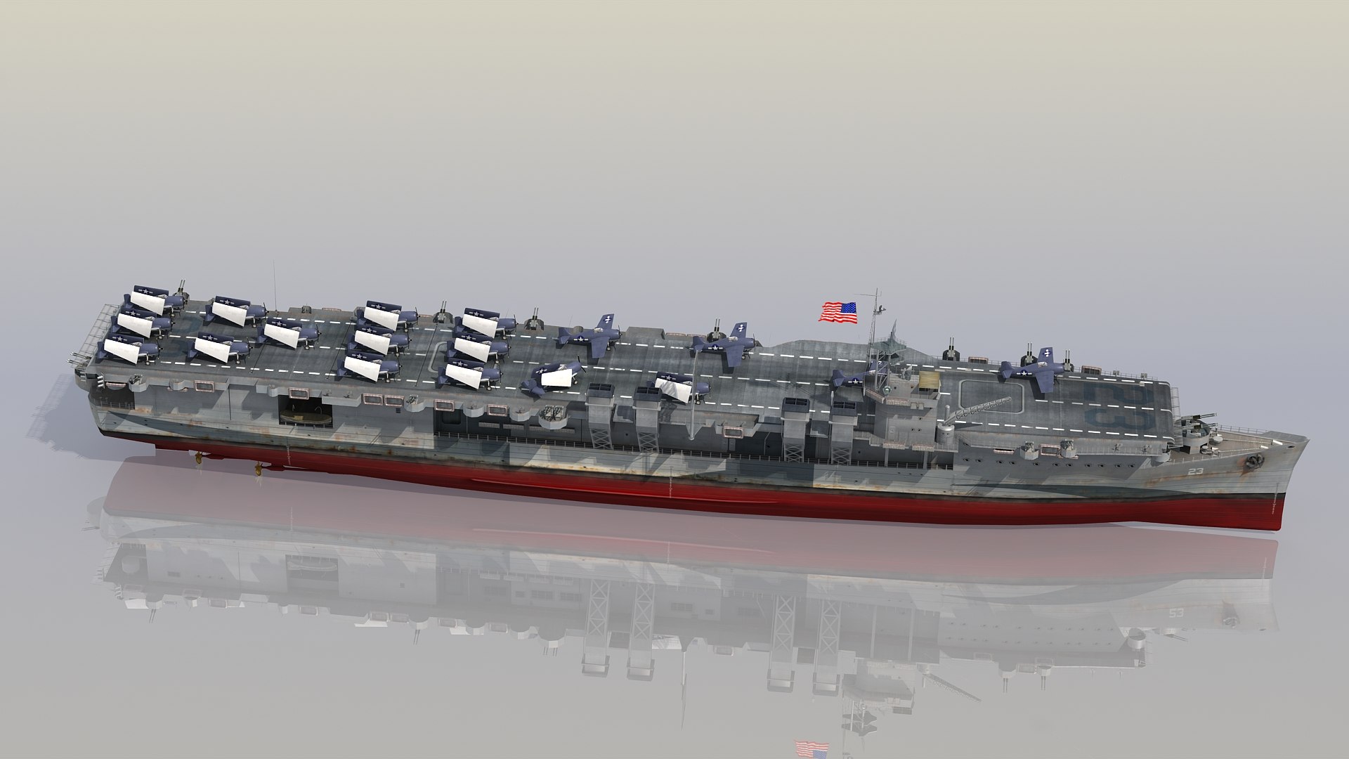 3D model USS Princeton CVL-23 Independence-class aircraft carrier ...