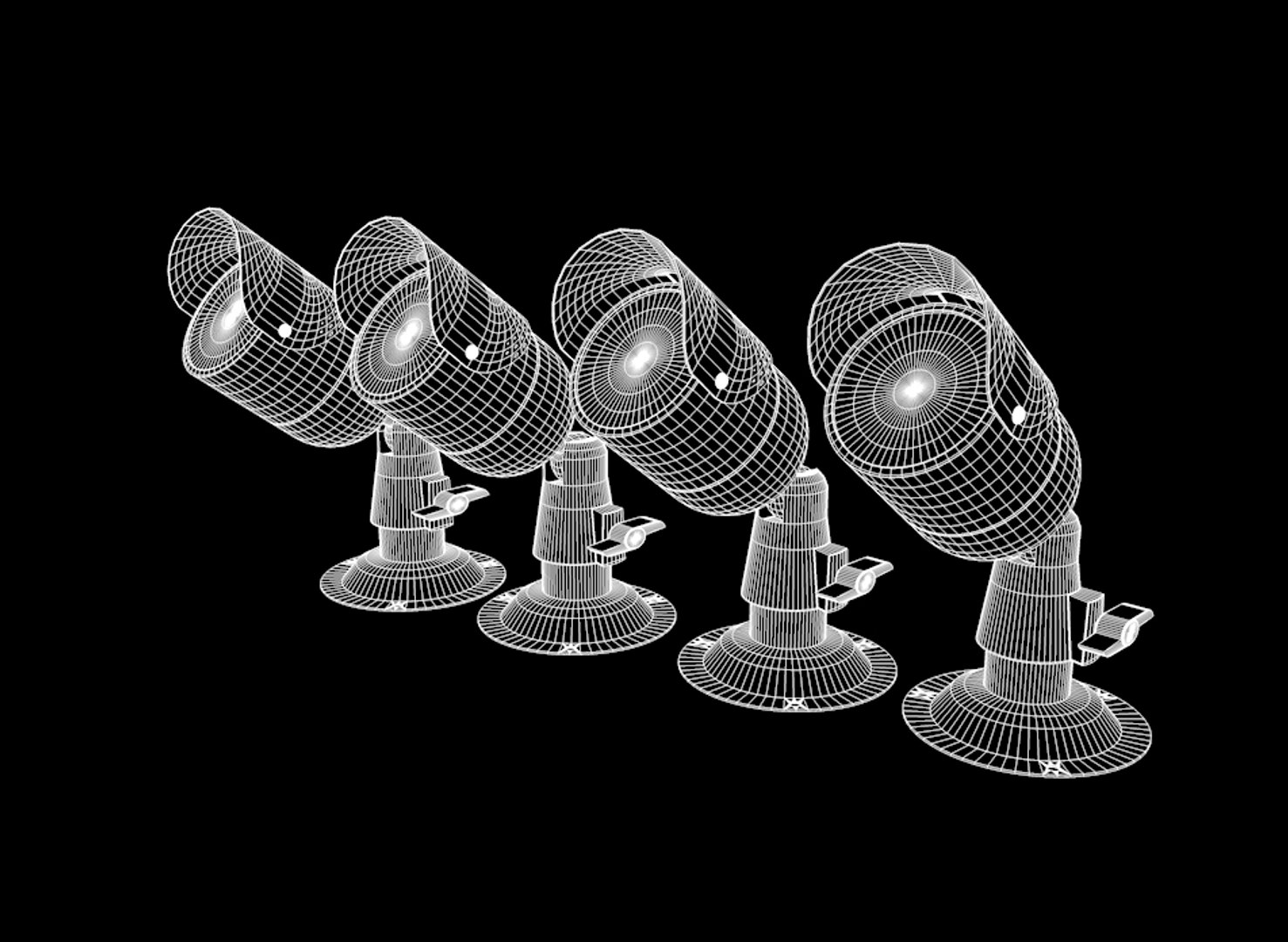 3d model network security camera