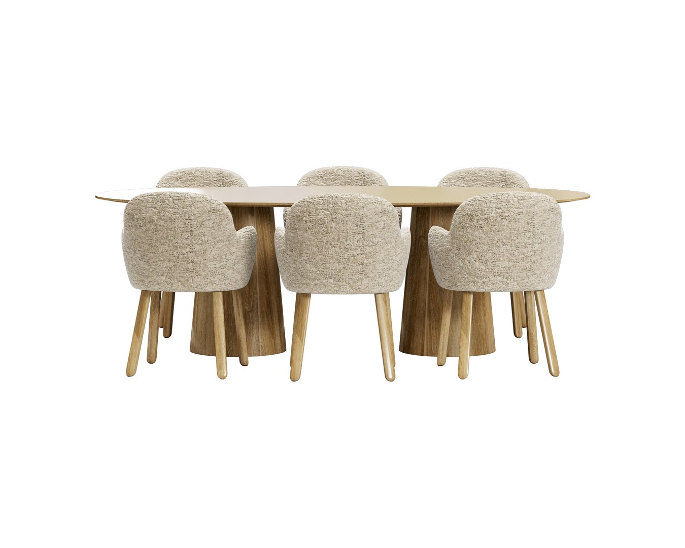 Moroso Dining Set Tulp Chair-vol Table Oval 3D Model - TurboSquid 2402616