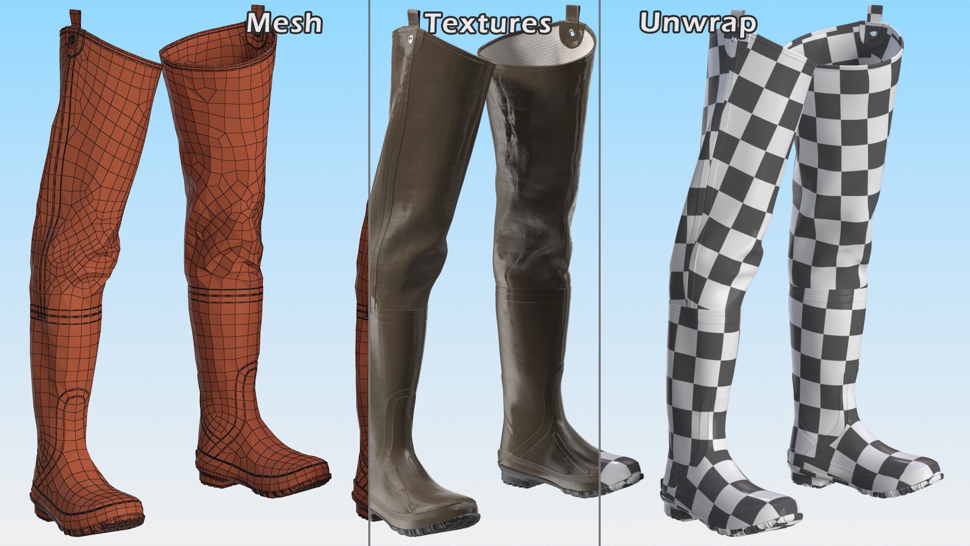 3D Waterproof Hip Waders - TurboSquid 1818369