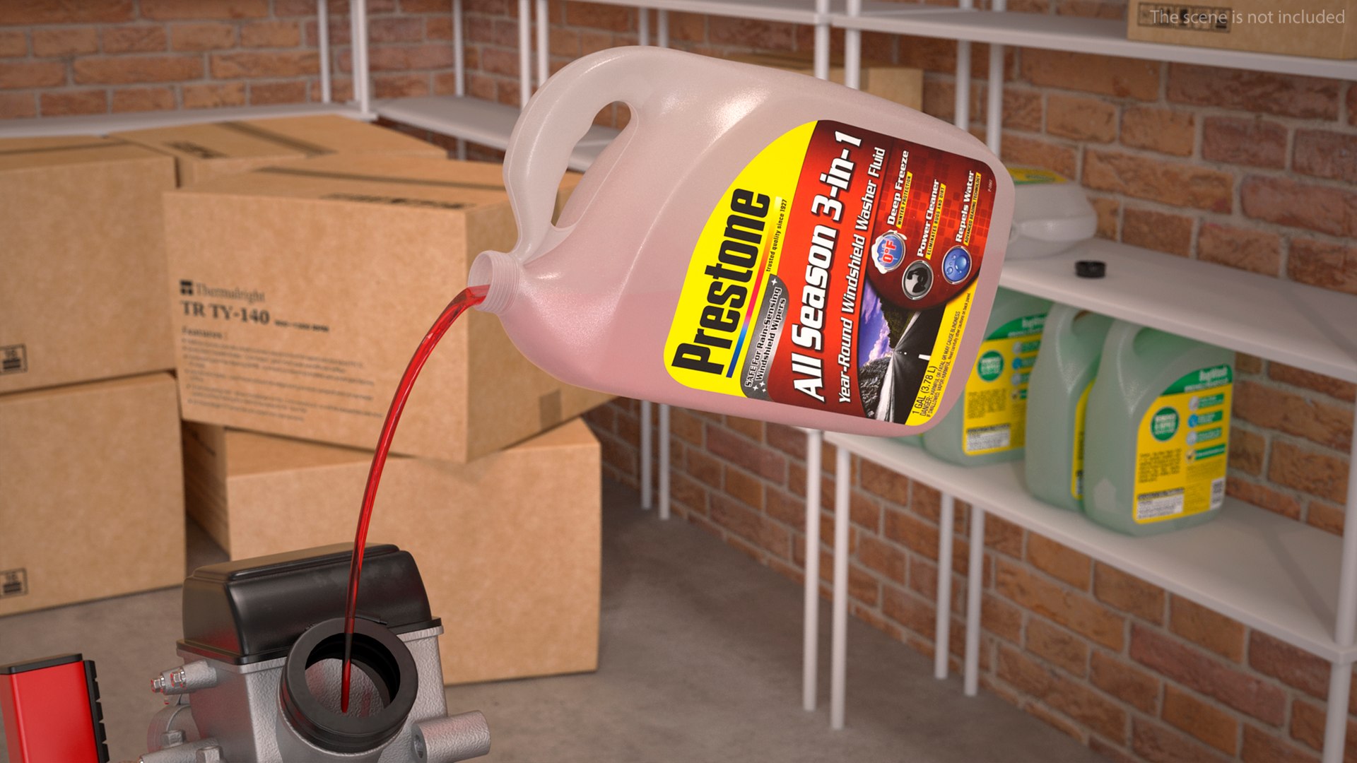 All Season Windshield Washer Prestone With Pouring Fluid 3D Model ...