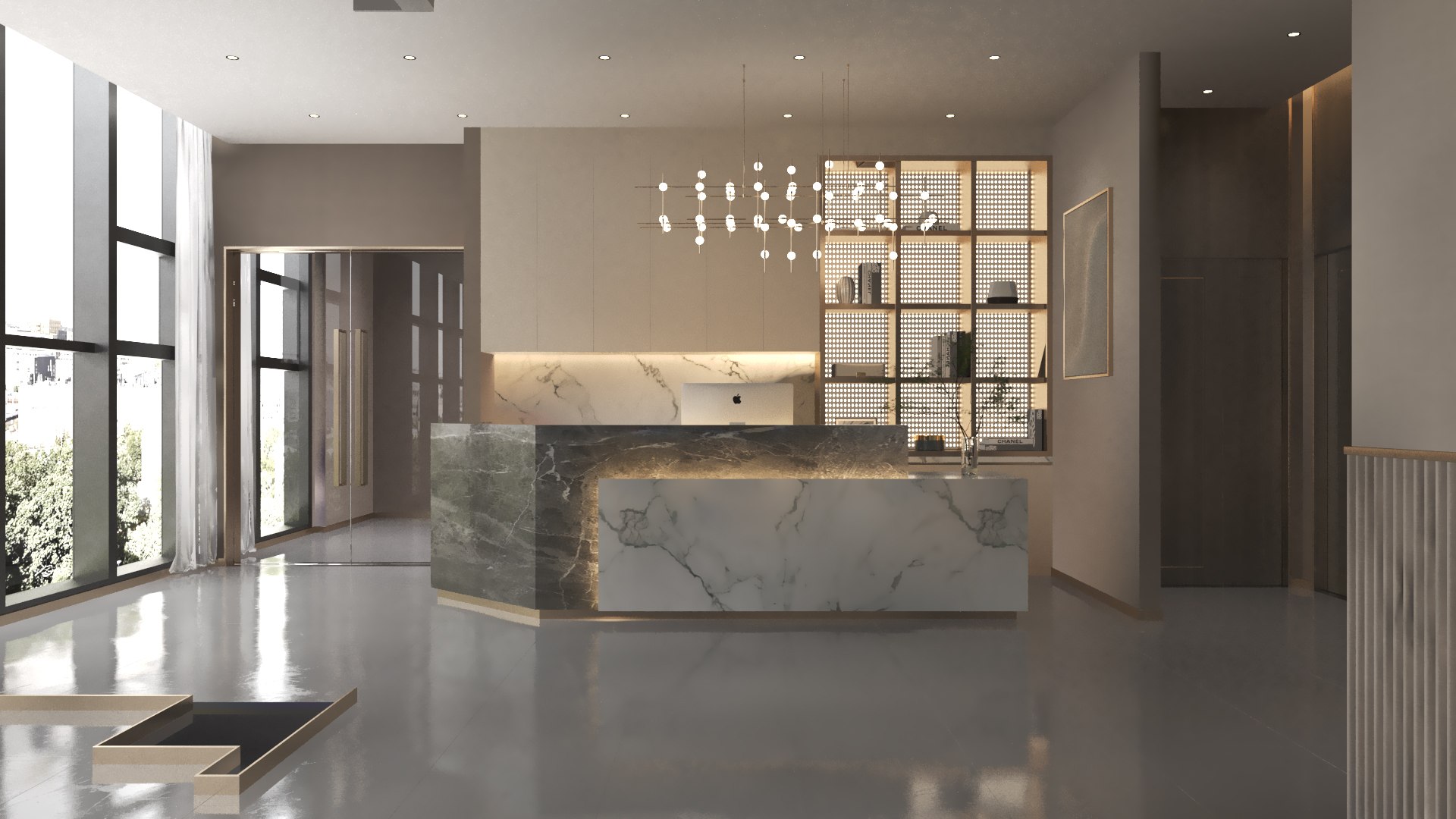 3D Model Reception Desk - TurboSquid 2199122