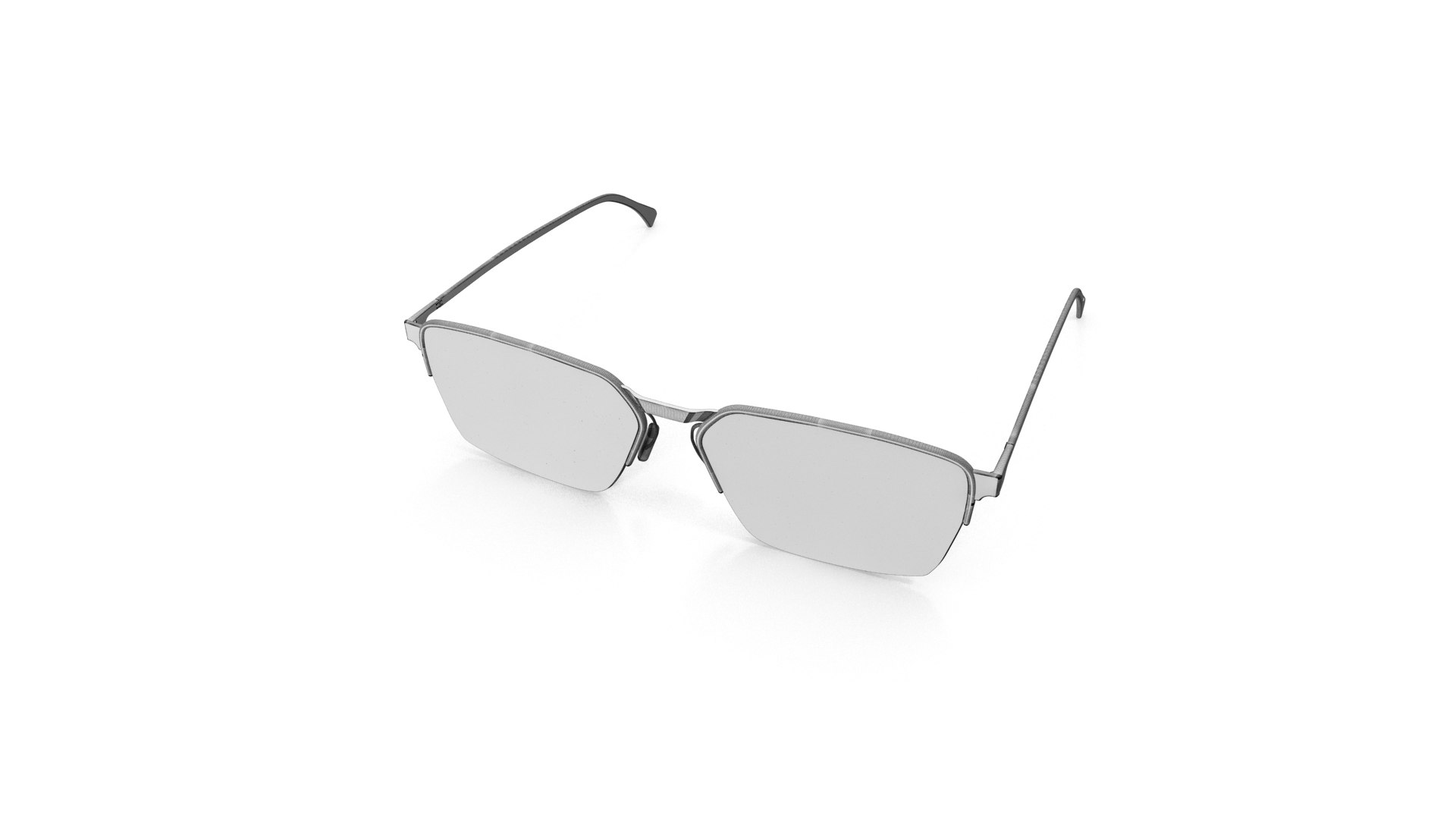 3d Half Rim Glasses Turbosquid 2105500